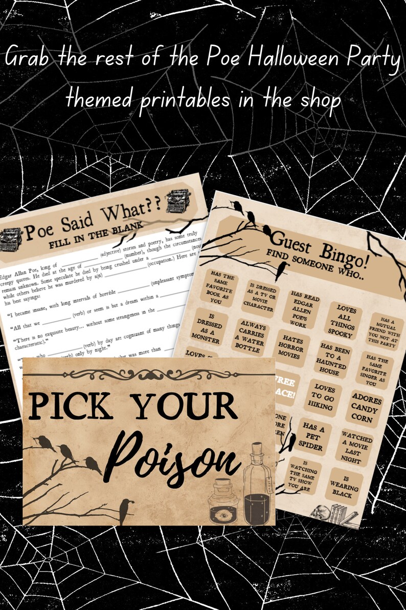 Edgar Allan Poe Quotes Fill-in-the-blank Game - Etsy