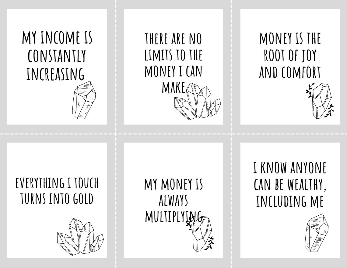 DIGITAL DOWNLOAD Money Affirmation Cards - Etsy