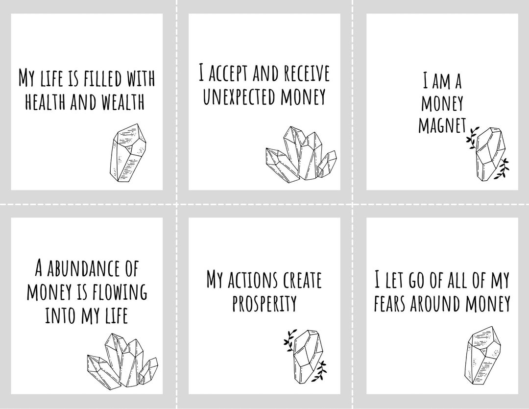 DIGITAL DOWNLOAD Money Affirmation Cards - Etsy