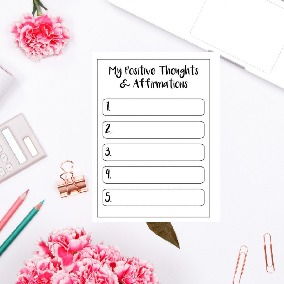 DIGITAL DOWNLOAD My Positive Thoughts and Affirmations - Etsy