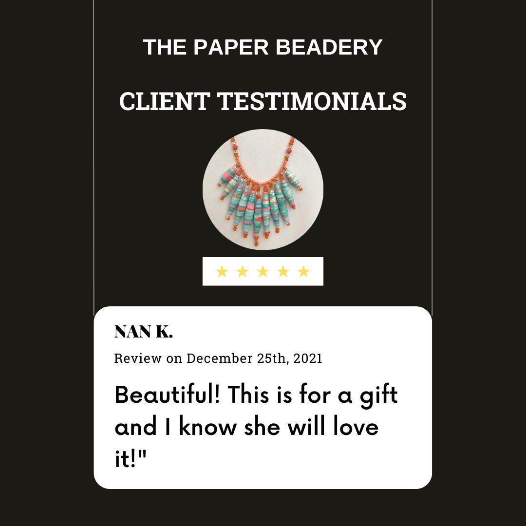 Black Gold Statement Bead Necklace Trendy Paper Bead Jewelry - Etsy