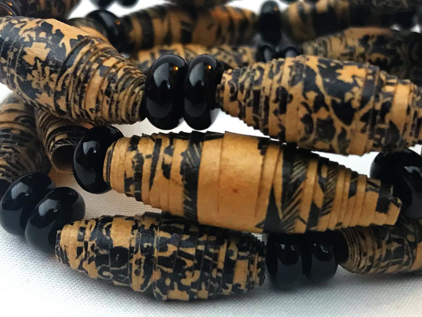 Black and Brown 3 Piece Stack Bracelets, Layering Bead Bracelet Set ...
