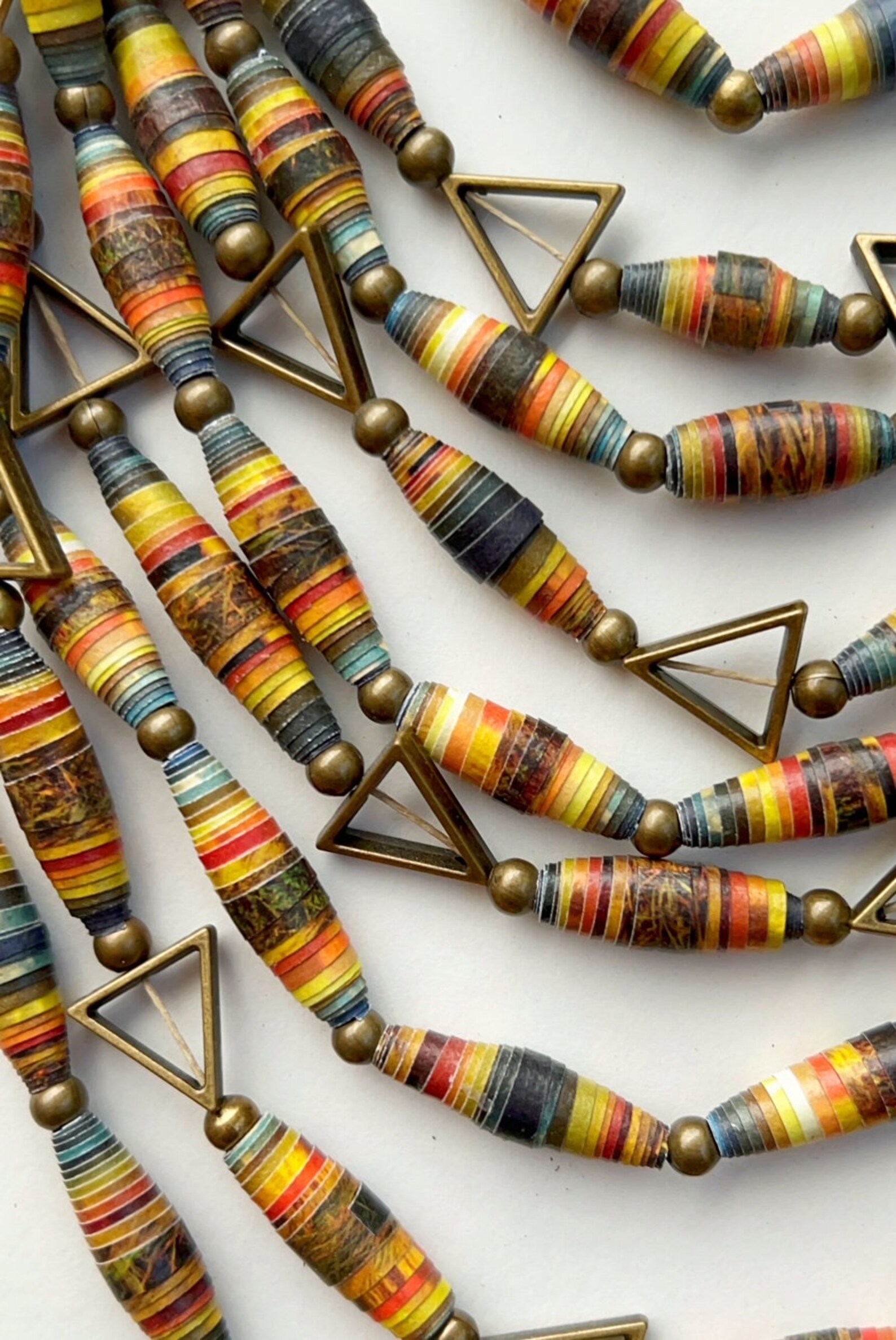 9-strand Mixed Bead Statement Necklace, Colorful Long Layering Necklace ...