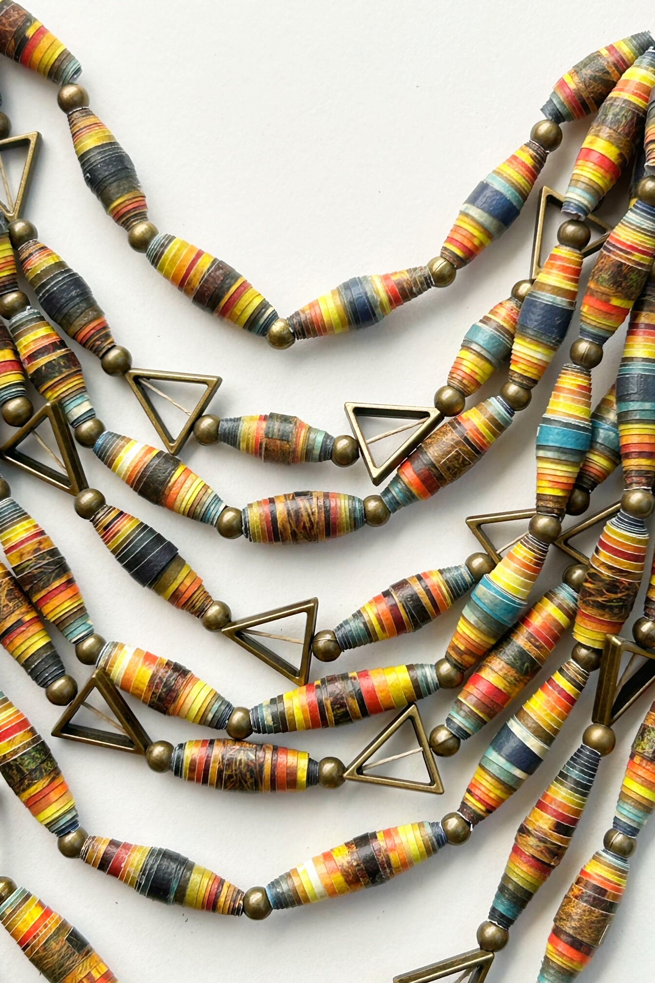 9-strand Mixed Bead Statement Necklace, Colorful Long Layering Necklace ...