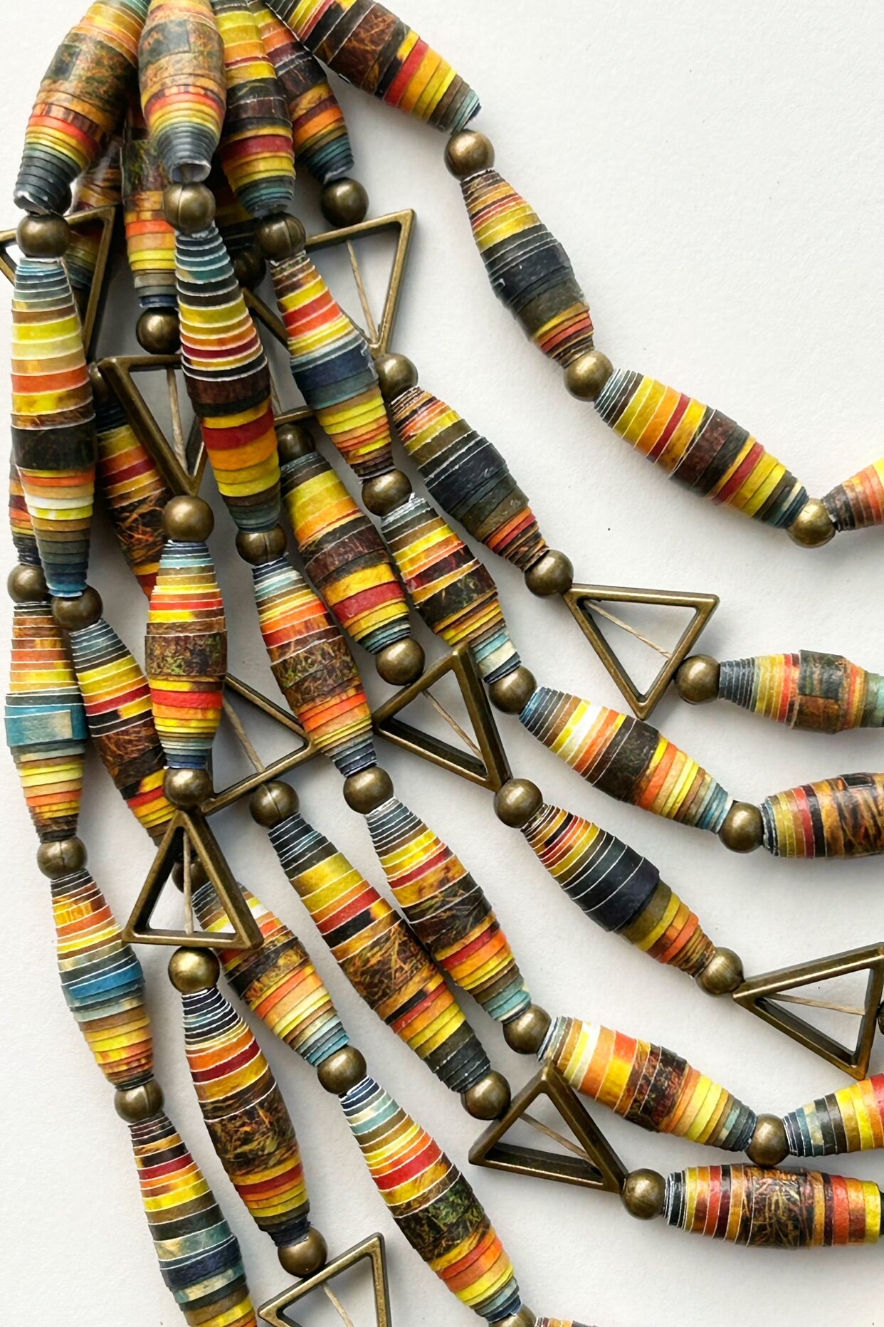 9-strand Mixed Bead Statement Necklace, Colorful Long Layering Necklace ...