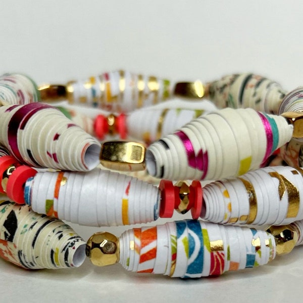 Paper Bead Bracelet - Etsy