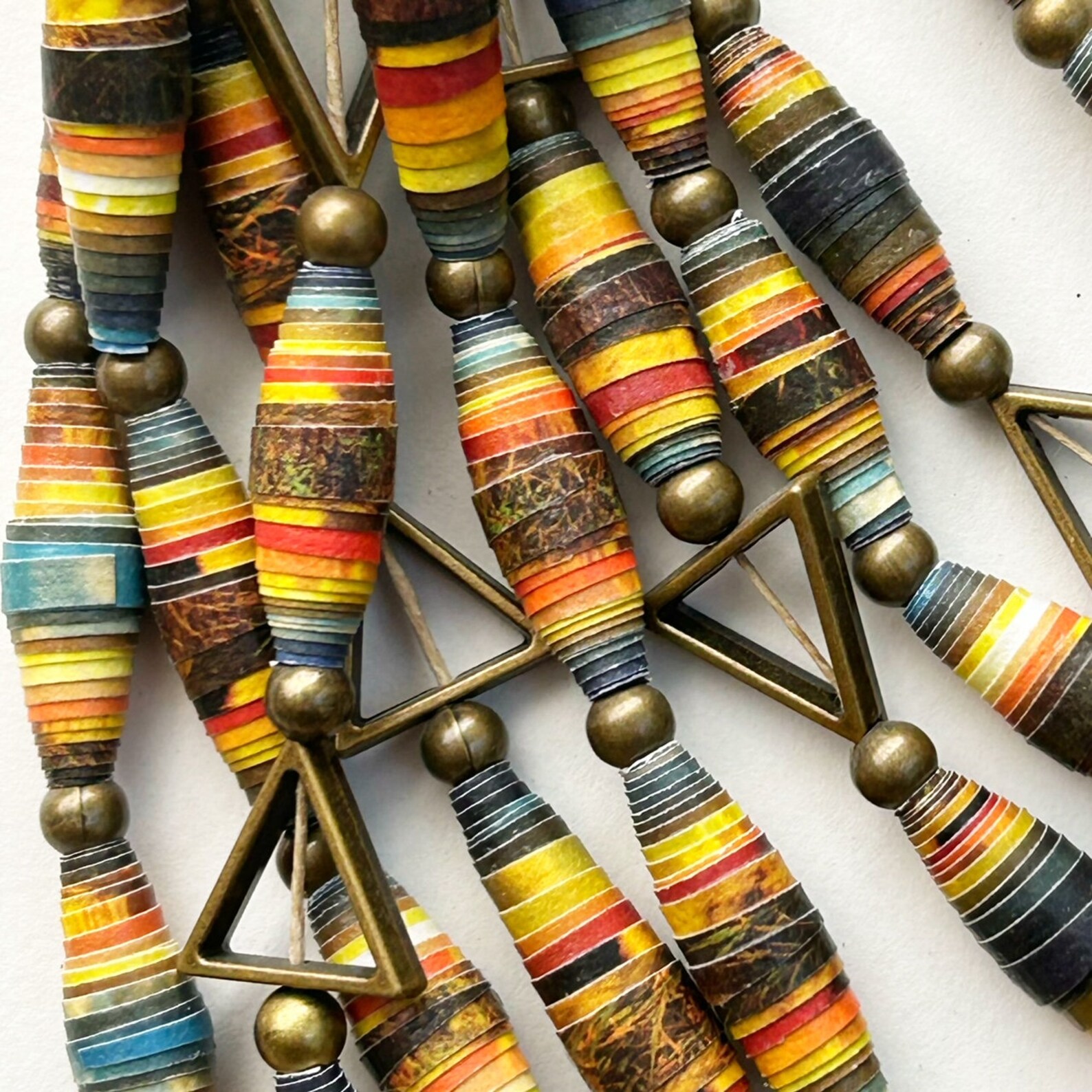 9-strand Mixed Bead Statement Necklace, Colorful Long Layering Necklace ...