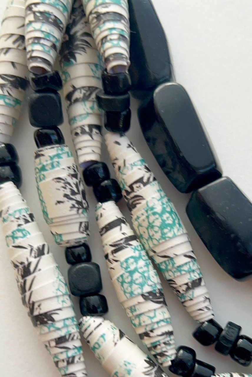 5 Strand Mixed Bead Statement Necklace, Multistrand Statement Necklace ...