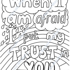 Trusting God Coloring Pages: Bible Verse Art for Church (digital ...