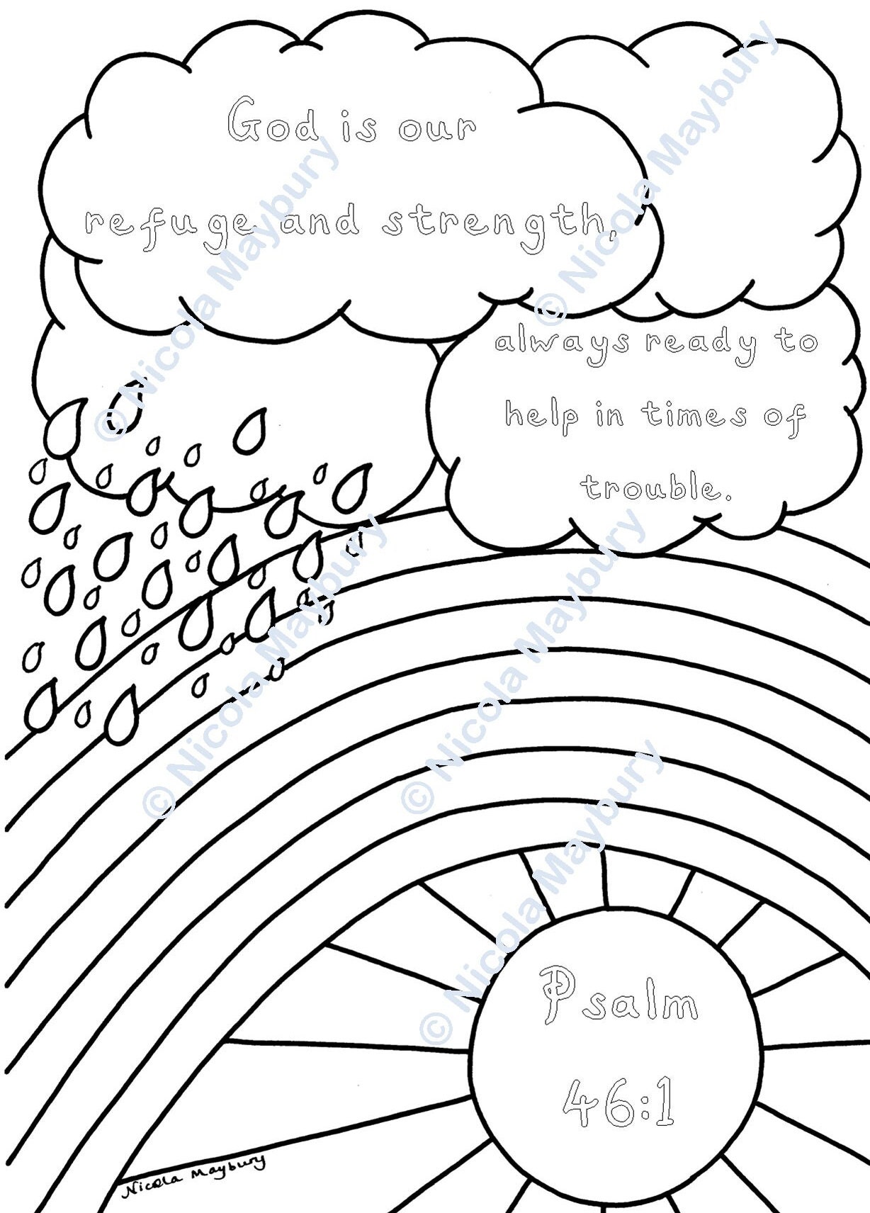Custom - Choose Your Own Bible Verse Rainbow Colouring Page - A4 Sheet ...