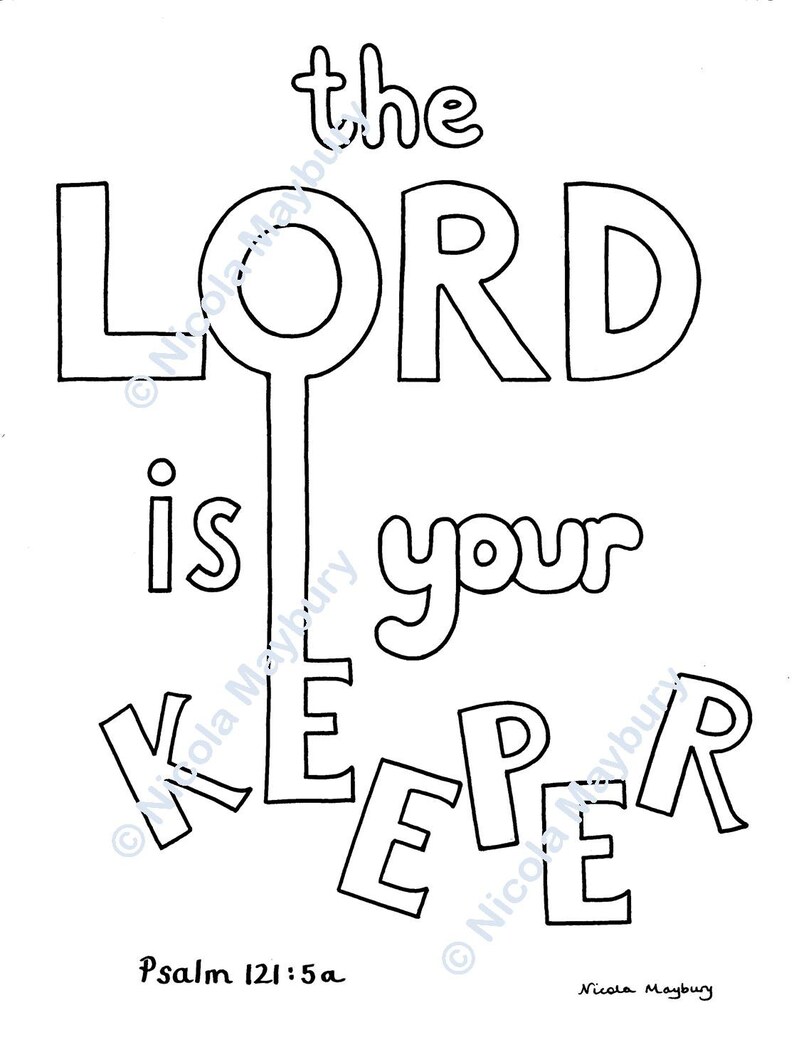 Church Colouring Pages - the Lord is Your Keeper - Hand Drawn ...