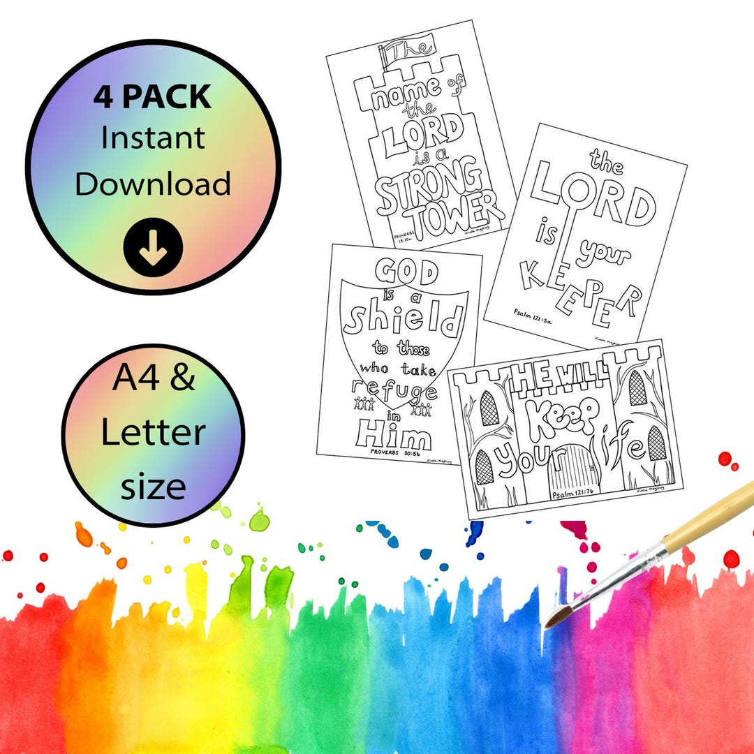 Christian Coloring Pages: Bible Verse Art for Church (A4 & Letter ...