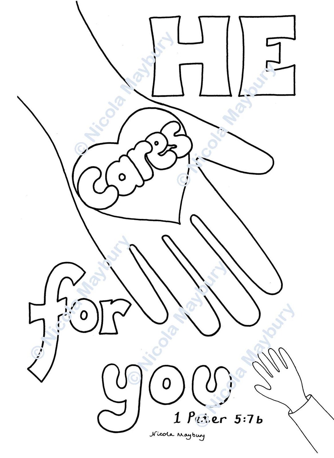 Helping Hands Coloring Page