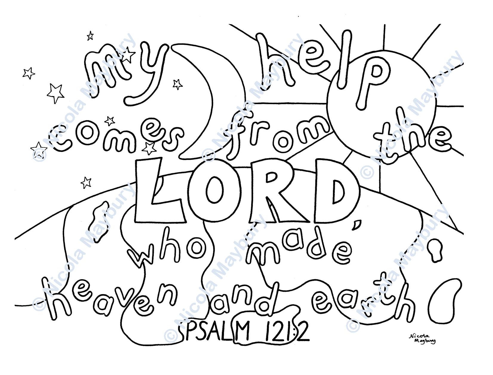 Set of 4 Christian Colouring Sheets Trusting God Help Pack Ideal Sunday ...