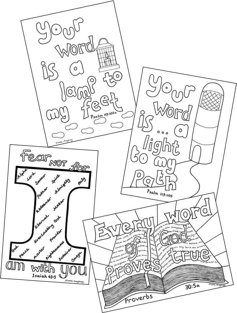 Christian Coloring Pages: Bible Verse Art for Church (A4 & Letter ...