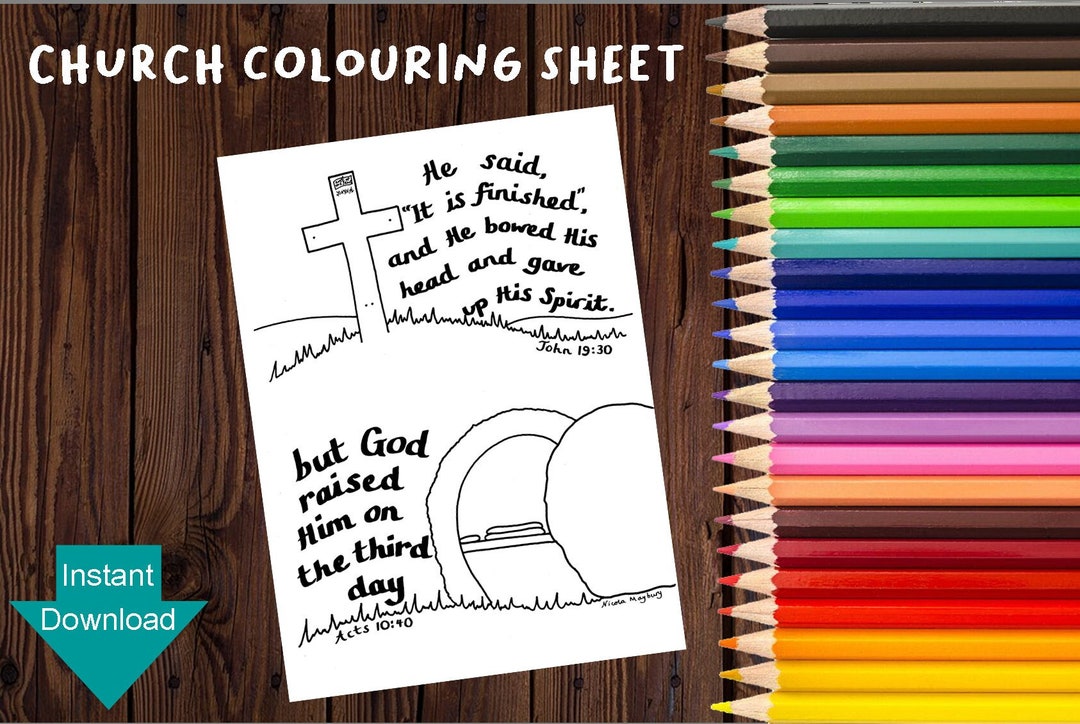 PÁGINA PARA COLOREAR DE PASCUA Iglesia cristiana está terminada Dios lo ...