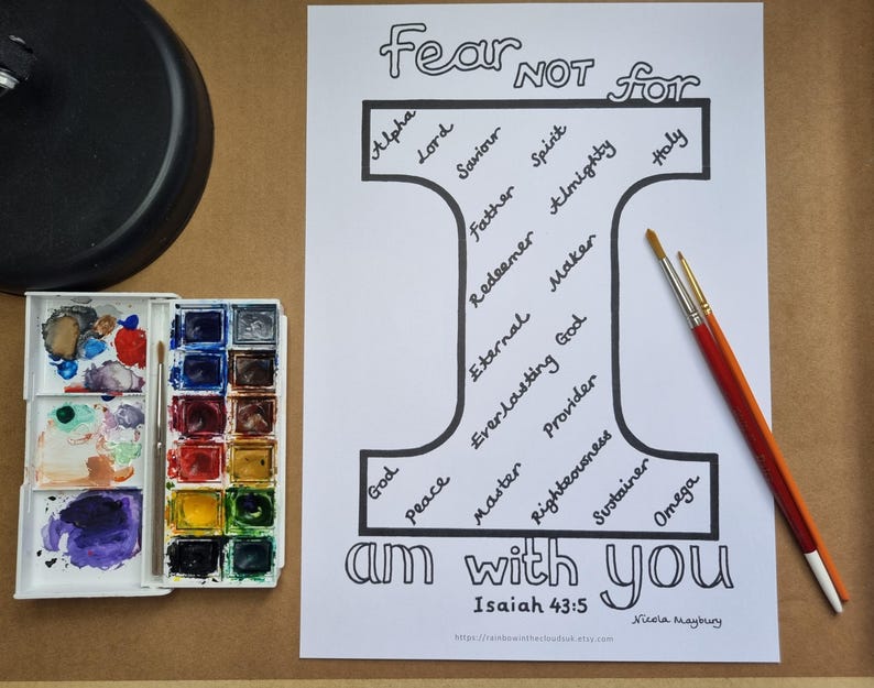 Church Colouring Pages - Fear Not for I Am With You - Hand Drawn ...