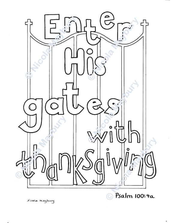 Psalm 100:4 Coloring Page