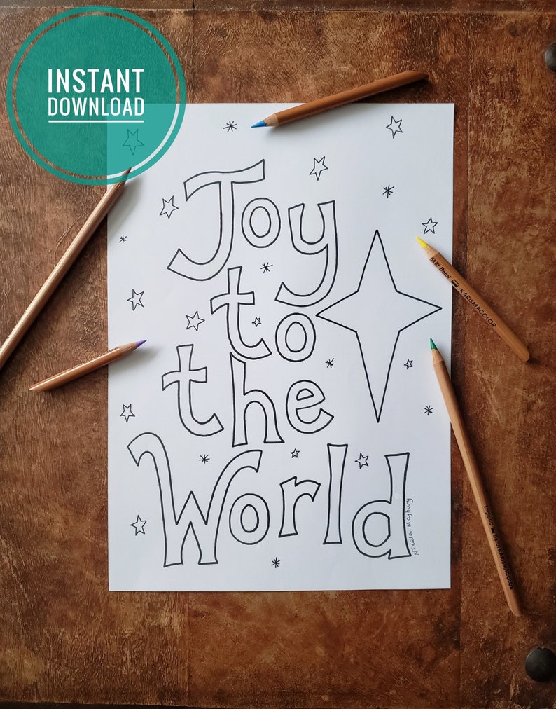 Christmas Colouring Sheet - Joy to the World Stars - Christian Hand ...