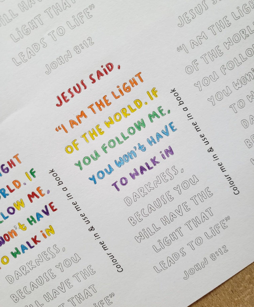 30 Colour Your Own Christian Bookmarks - I Am the Light of the World ...