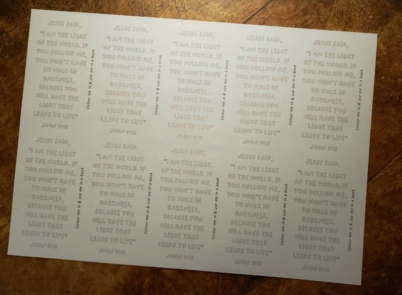 30 Colour Your Own Christian Bookmarks - I Am the Light of the World ...