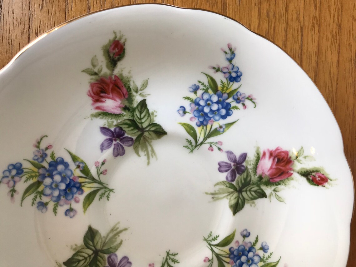 Paragon Flower Teacup and Saucer Forget Me Nots Roses and - Etsy Singapore