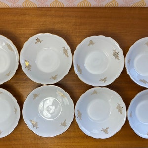 Kahla East Germany Small Bowls Set, Gold Rose Porcelain China Sauce Bowls, Dessert Bowls Nappie ...