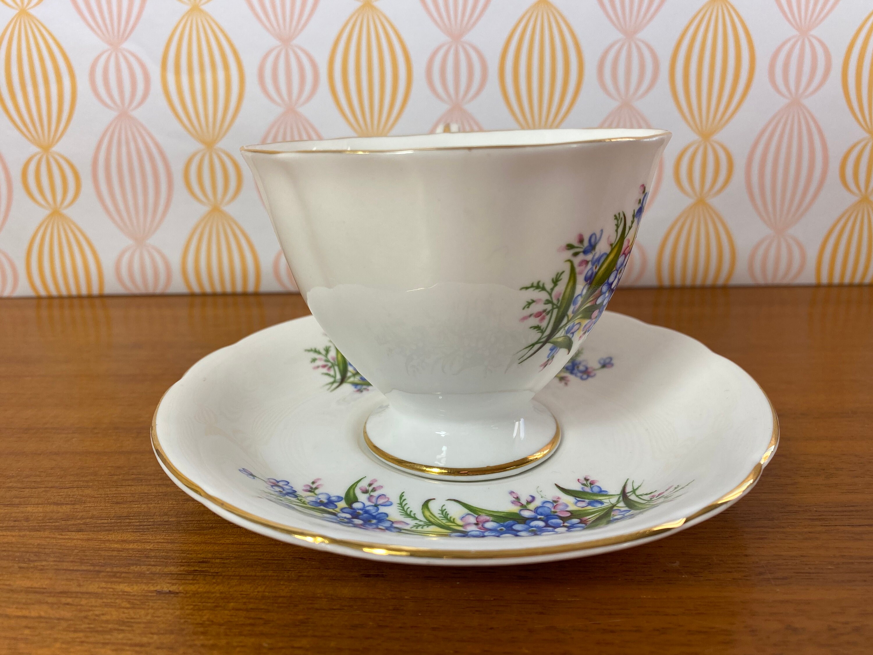 Blue Forget Me Not Tea Cup and Saucer Royal Standard Teacup | Etsy