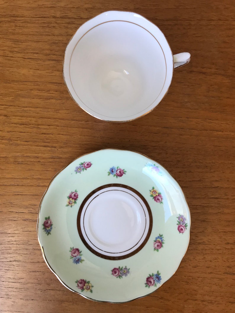 Colclough Green Tea Cup and Saucer Light Pastel Green Teacup | Etsy