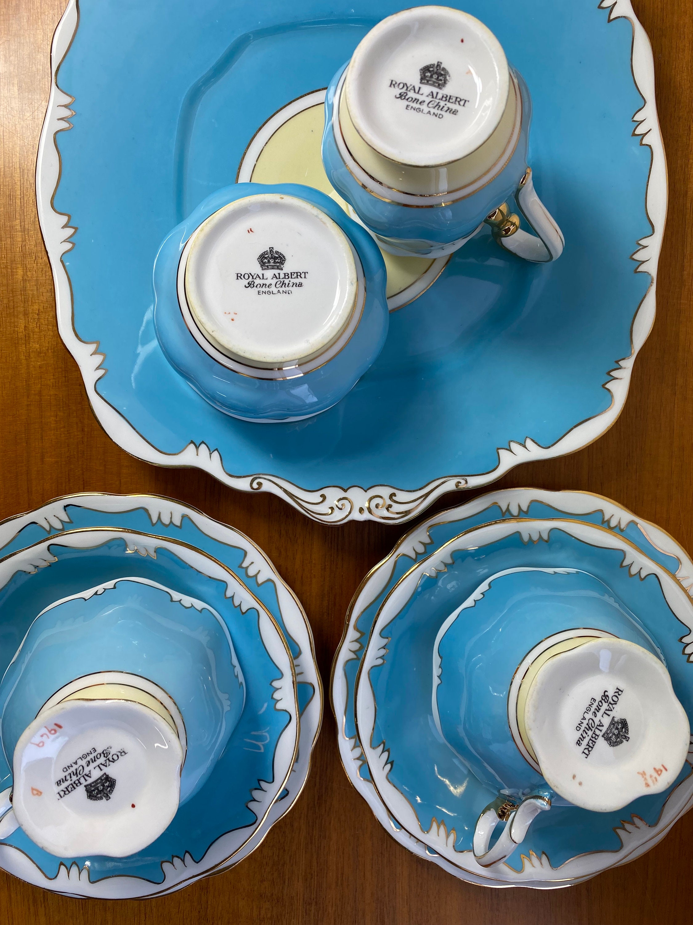 Royal Albert Blue Tea Set Bone China Tea Cups Saucers Plates - Etsy Canada