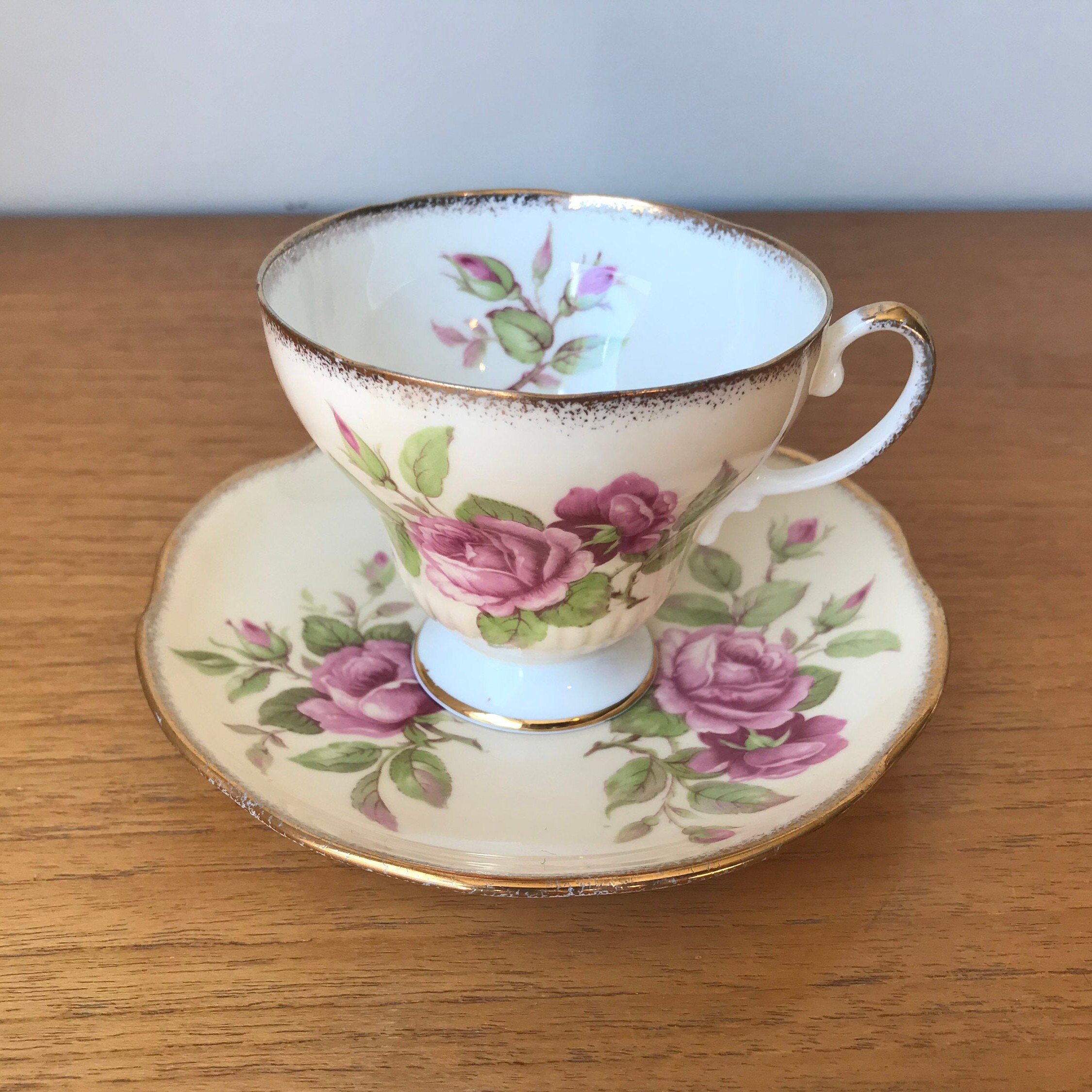Pink Rose Tea Cup and Saucer Peach EB Foley Tea Cup and - Etsy Canada