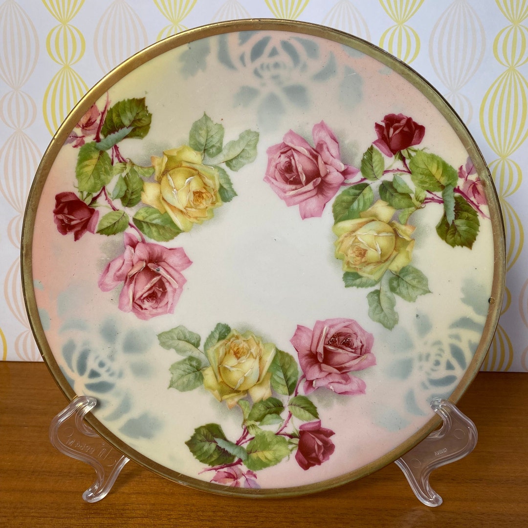 Antique Royal Rudolstadt Prussia Plate, Decorative Wall Plate, Yellow ...