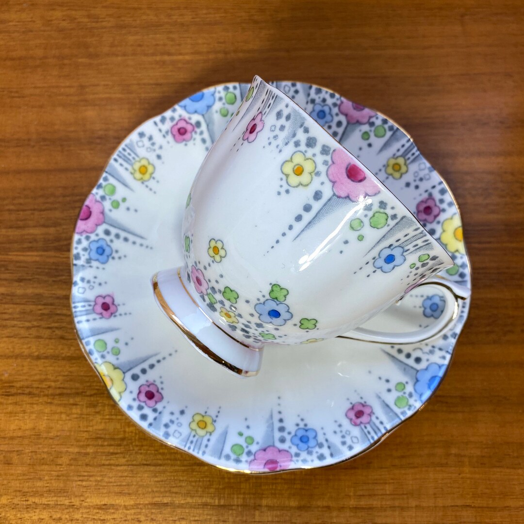 Royal Albert "lynton" Tea Cup and Saucer, Hand Painted Flower Crown ...