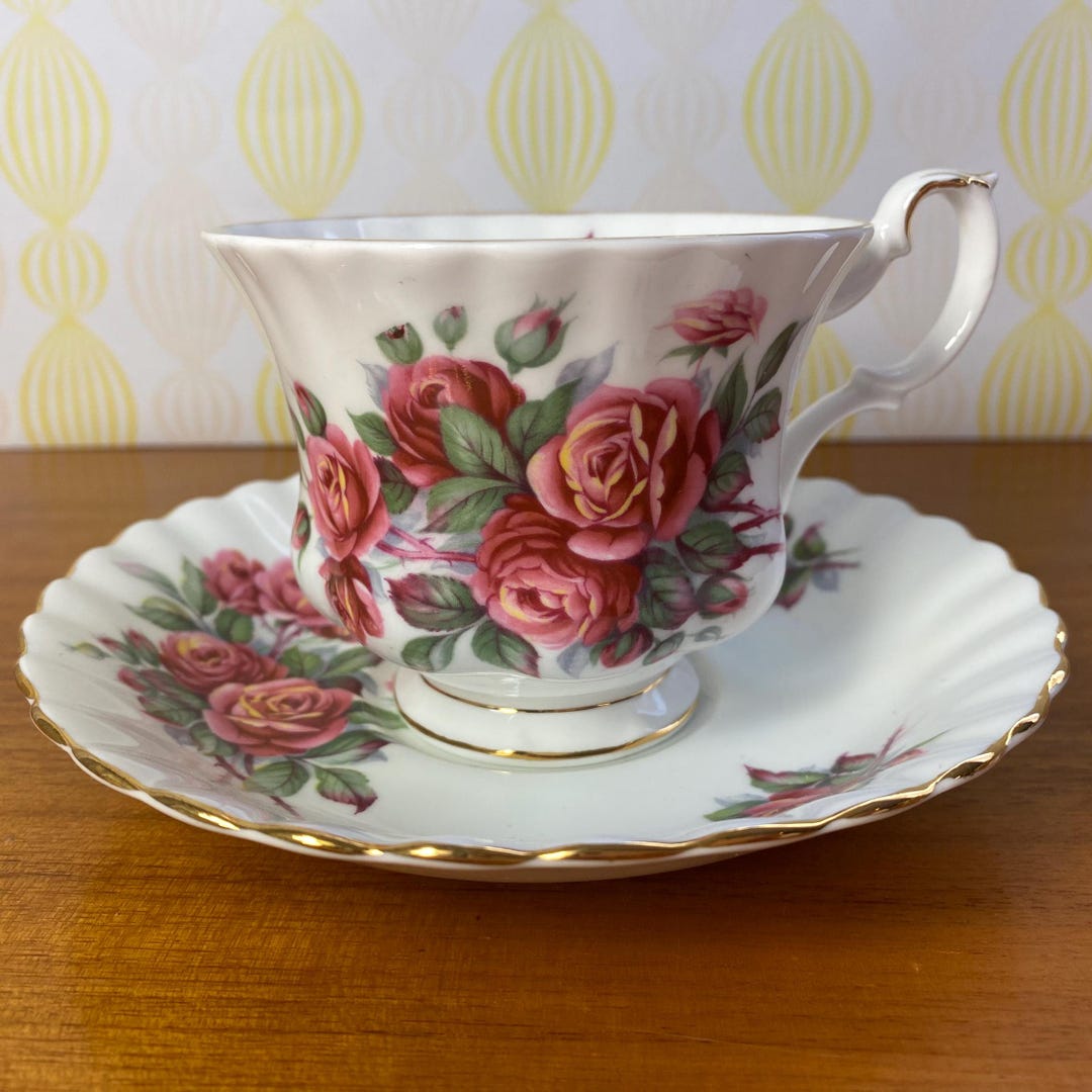 Royal Albert "centennial Rose" Vintage Teacup and Saucer, Red Pink ...