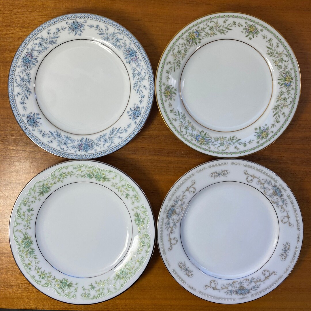 Mismatched Porcelain China Small Side Plates Set, Noritake Small Bread ...