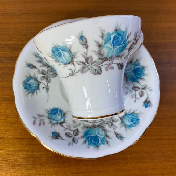 Home & Living Made in Germany Vintage Teacup and Saucer Blue Roses Tea ...