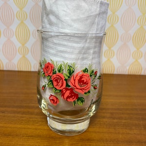 June Roses Flower of the Month Glass, Vintage Drinking Glass, Birthday ...