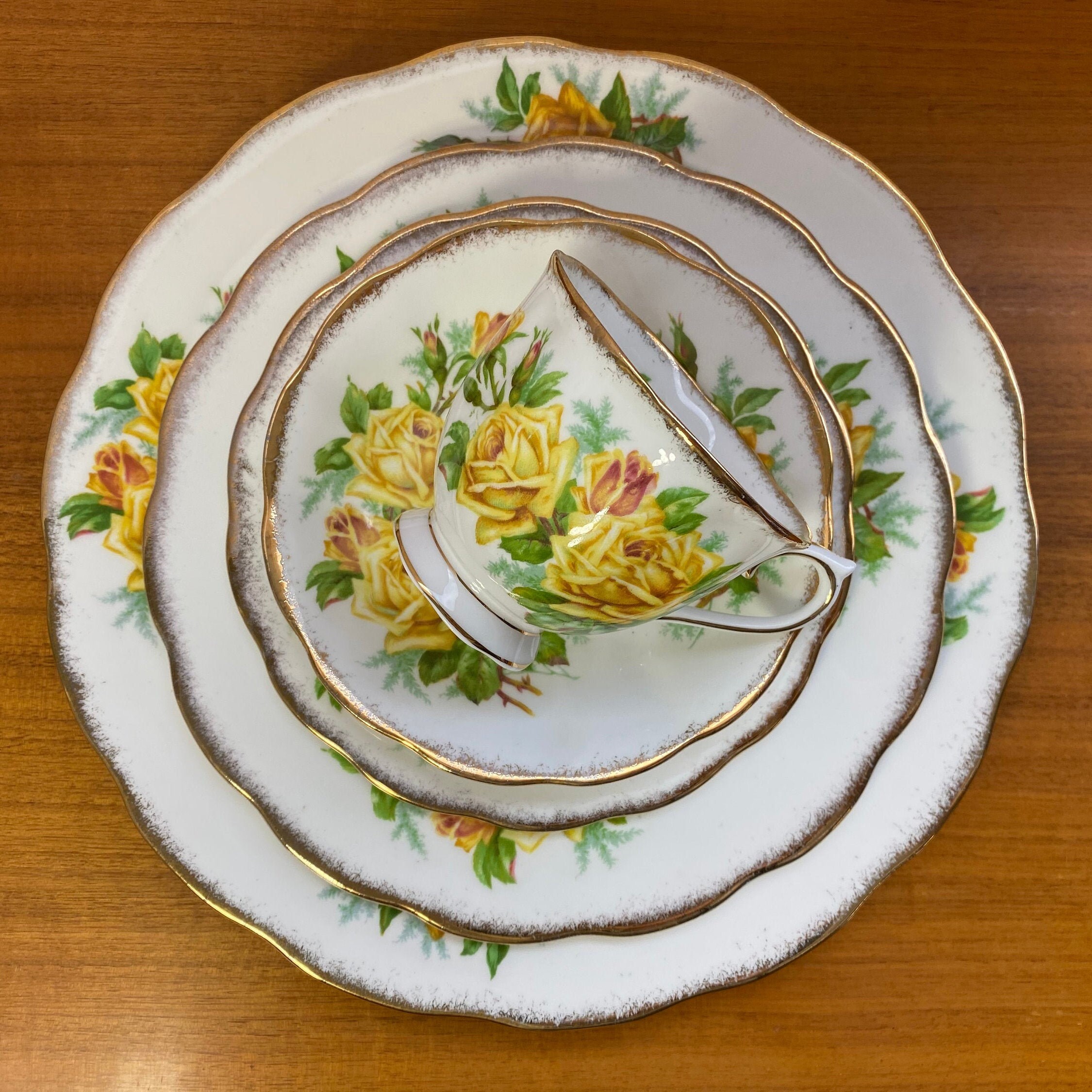 Yellow tea Rose Royal Albert Dinnerware Set | Etsy