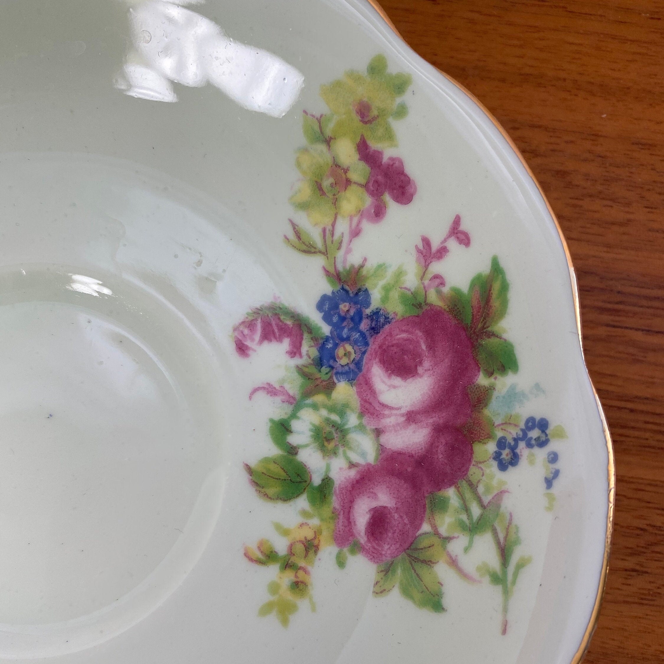 Foley China Tea Cup and Saucer Pastel Green Floral Teacup and | Etsy