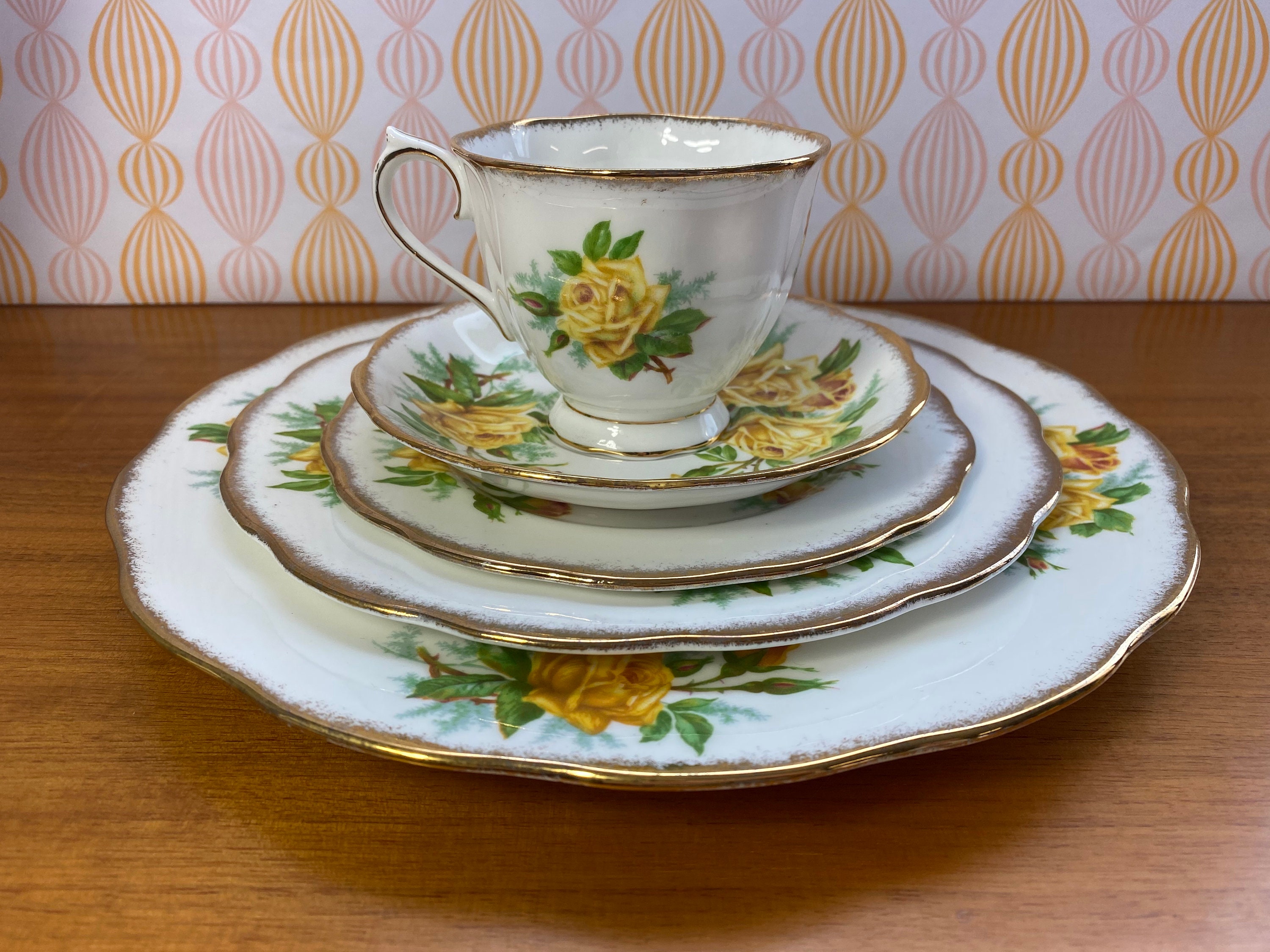 Yellow tea Rose Royal Albert Dinnerware Set | Etsy