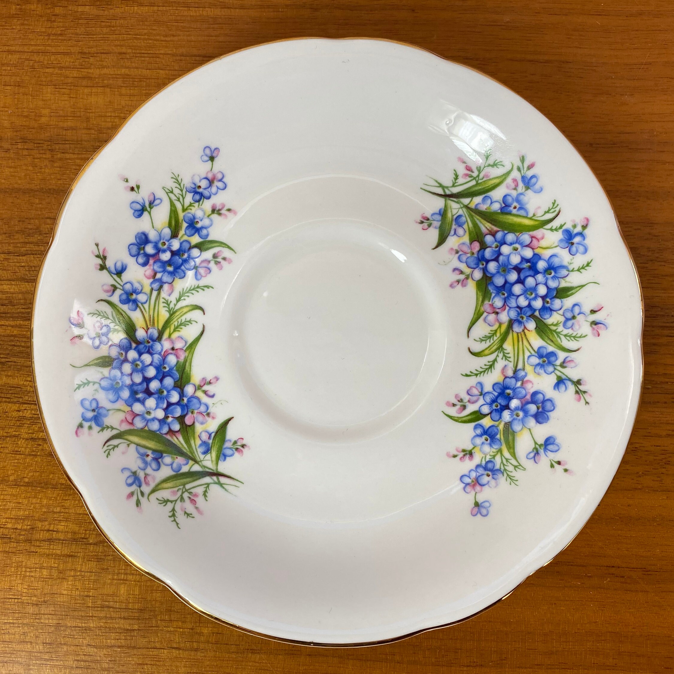 Blue Forget Me Not Tea Cup and Saucer Royal Standard Teacup | Etsy