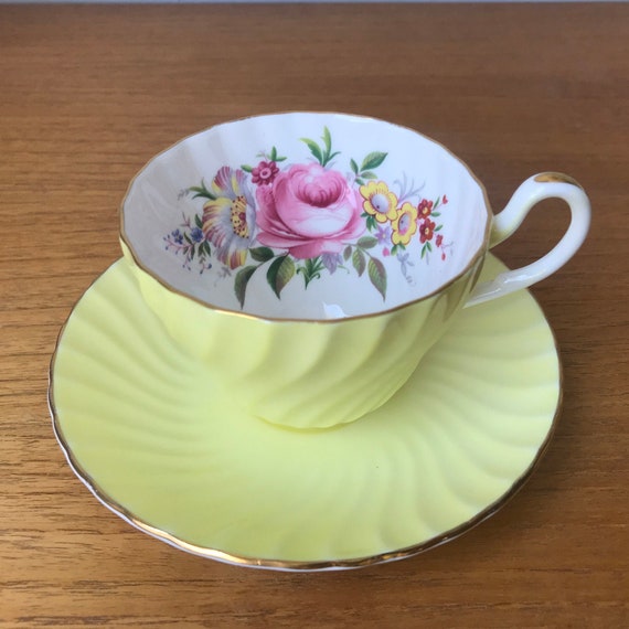 Yellow Foley China Tea Cup and Saucer | Etsy