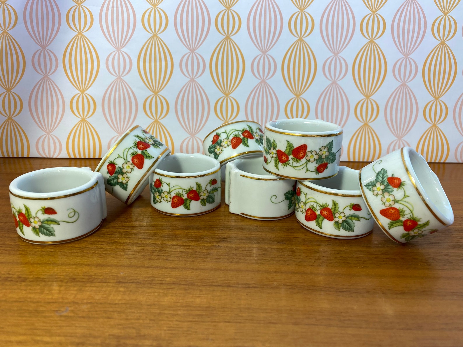 Strawberry Napkin Rings Porcelain China Napkin Holders Set | Etsy