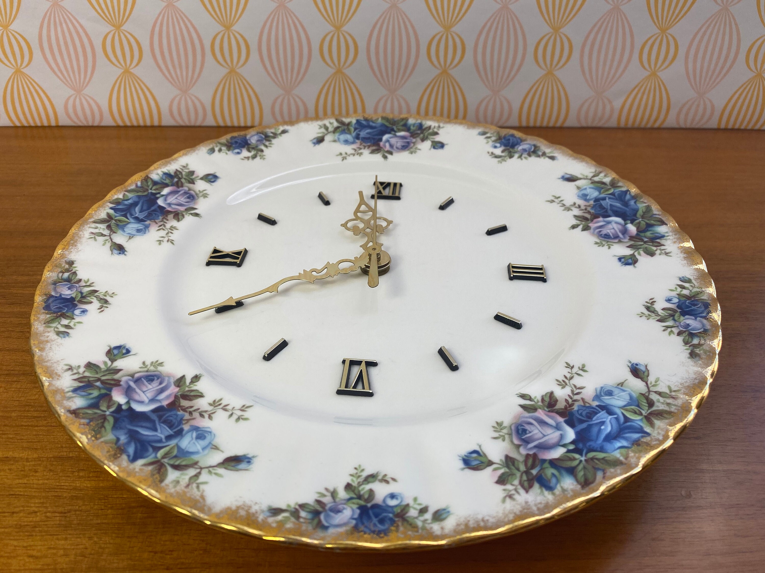 Royal Albert China Clock Moonlight Rose Pattern Working Clock | Etsy