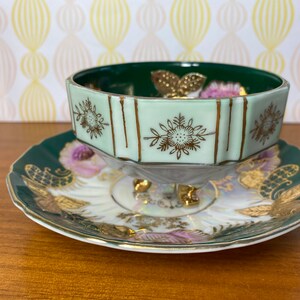 Castle China Footed Tea Cup and Saucer, Japanese Porcelain Teacup and ...