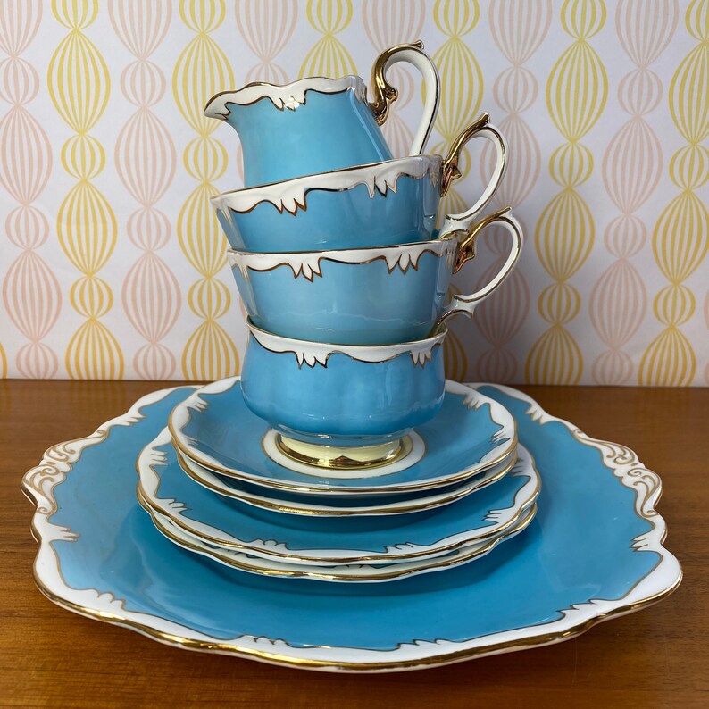 Royal Albert Blue Tea Set Bone China Tea Cups Saucers Plates - Etsy Canada