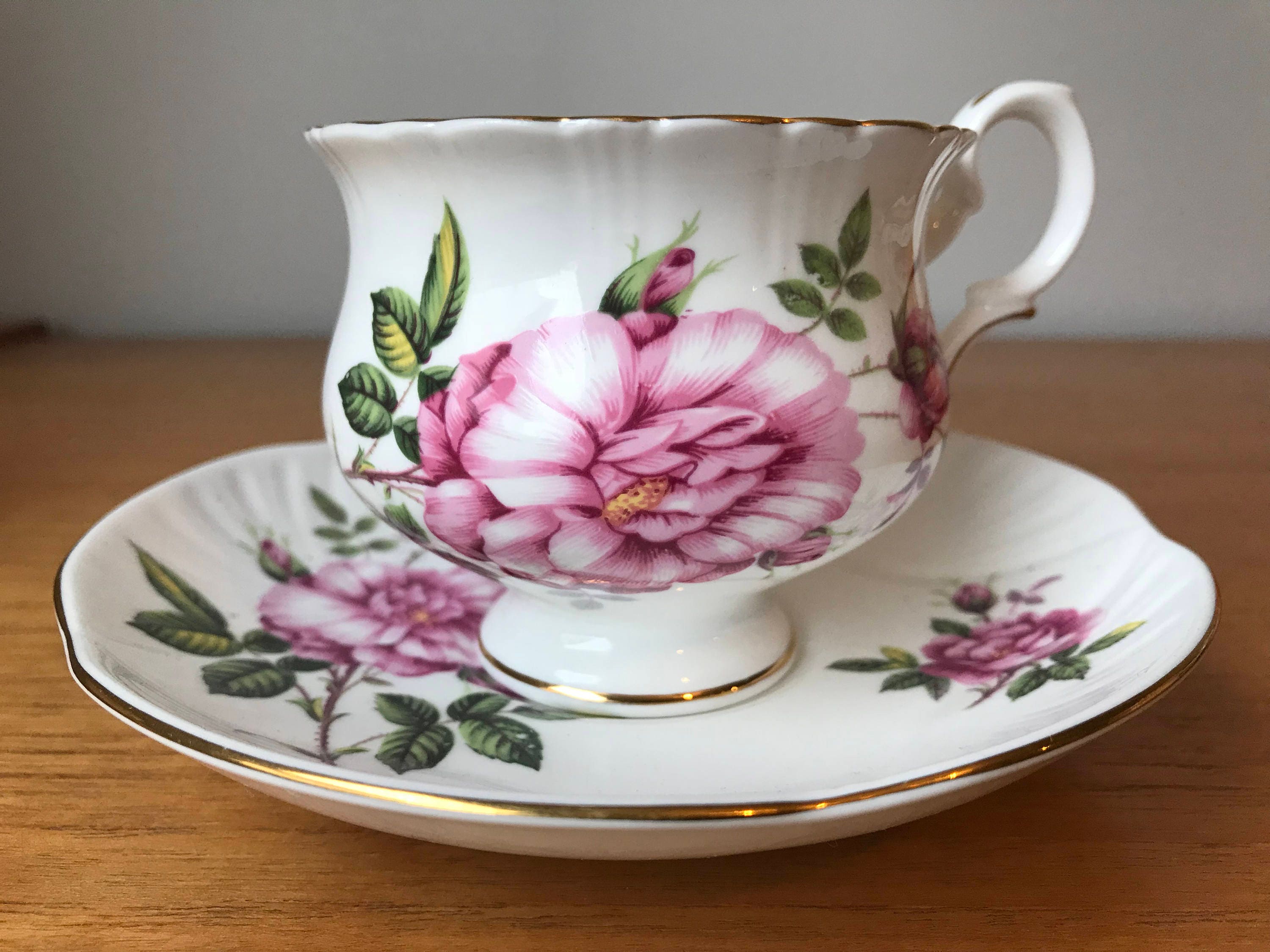 Mismatched China Tea Set Pink and Yellow Floral Teacups and | Etsy