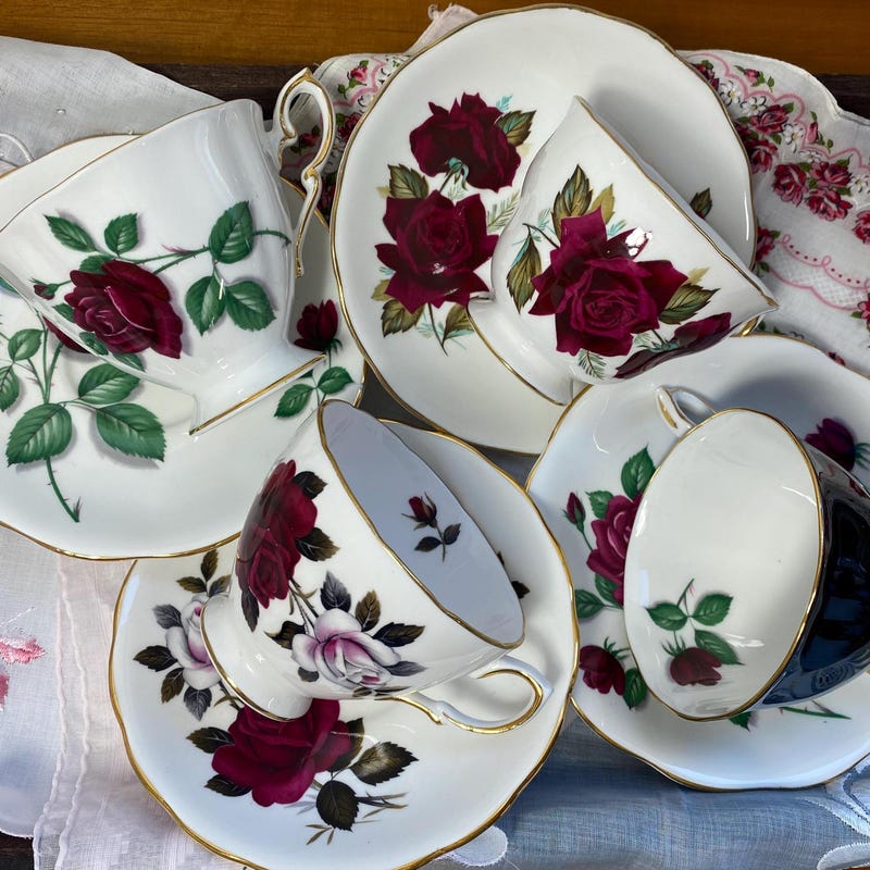 Red Rose Tea Cup - Etsy