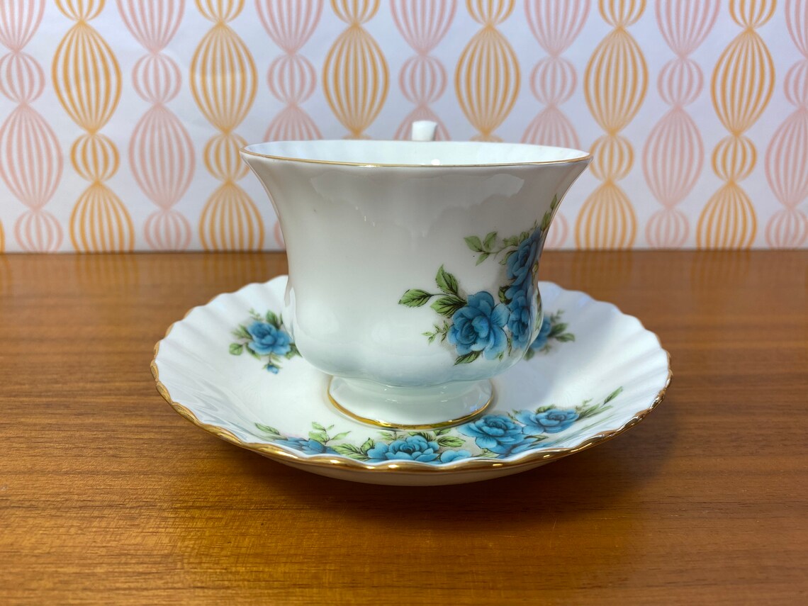 Royal Albert Blue Roses Tea Cup and Saucer Vintage Bone China | Etsy