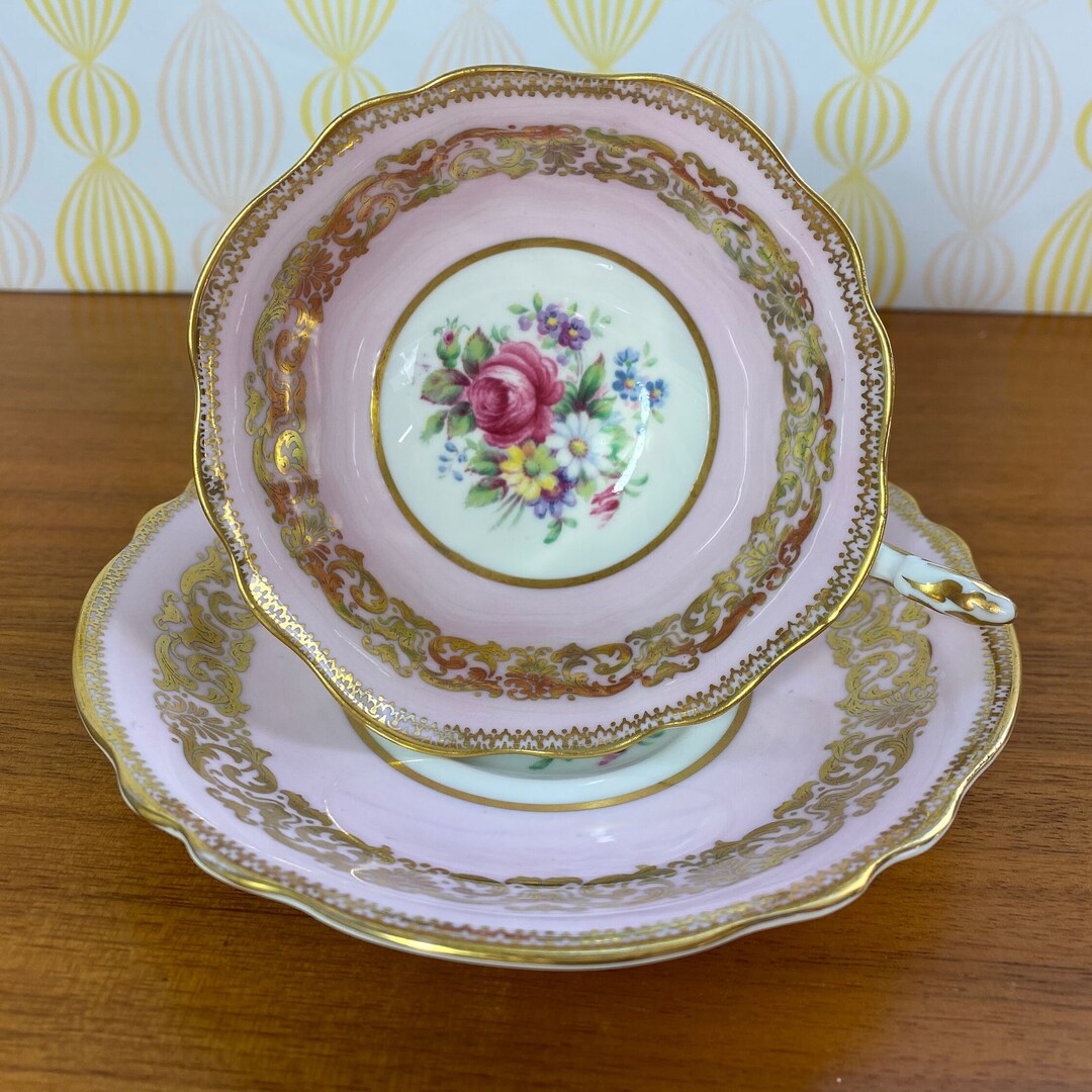 Paragon Pink Tea Cup and Saucer, Floral Bone China Teacup and Saucer ...
